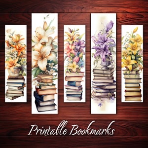 10 X Bookmark Printable for Book Lovers or Raeder Lily Flower Bookmark ...