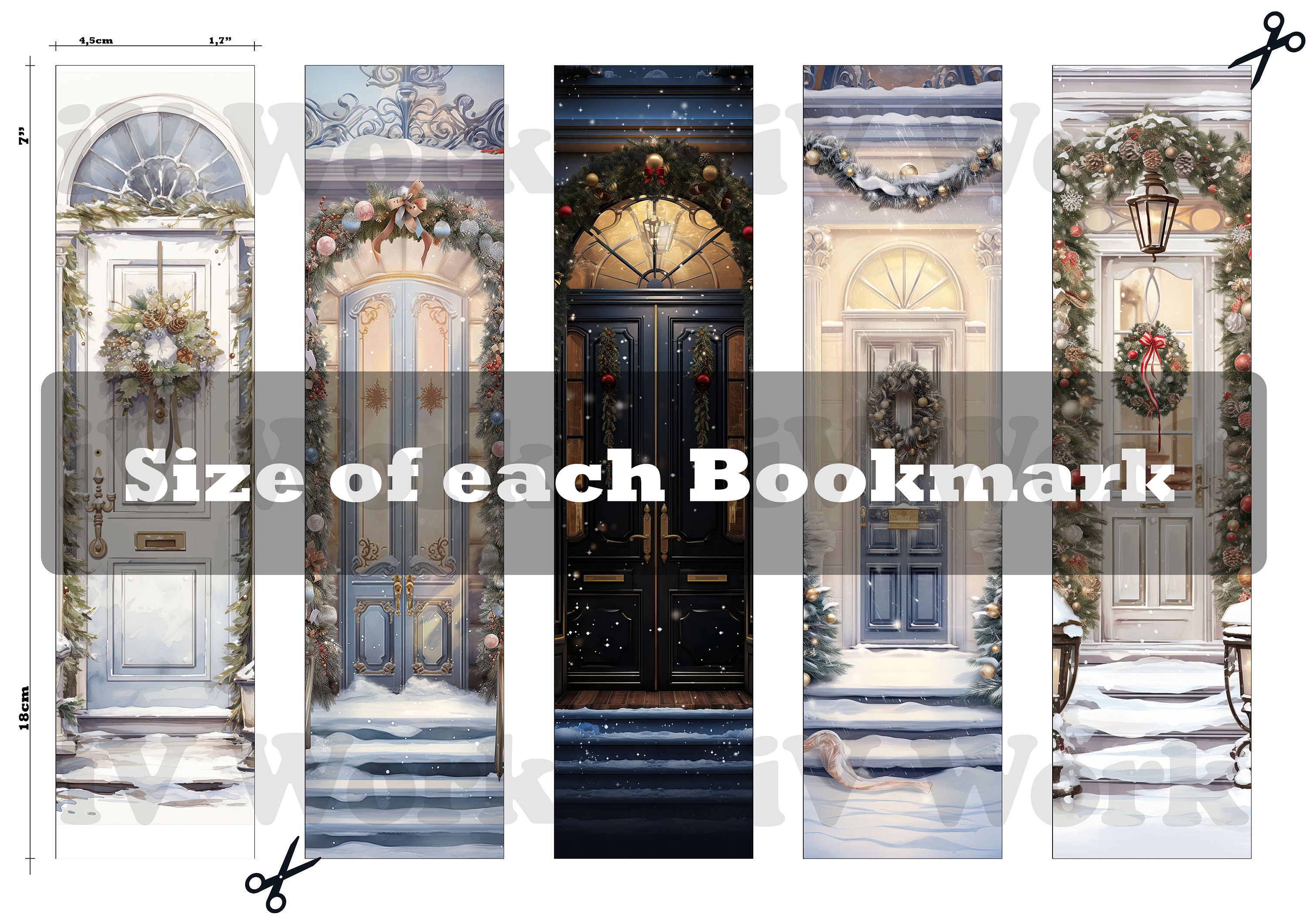 Winter Printable Bookmark for Book Lover Printable Bookmark Set Digital ...