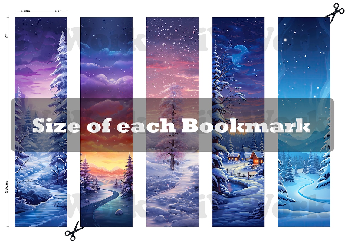 Winter Bookmark Printable Winter Bookmark for Book Lover Printable ...