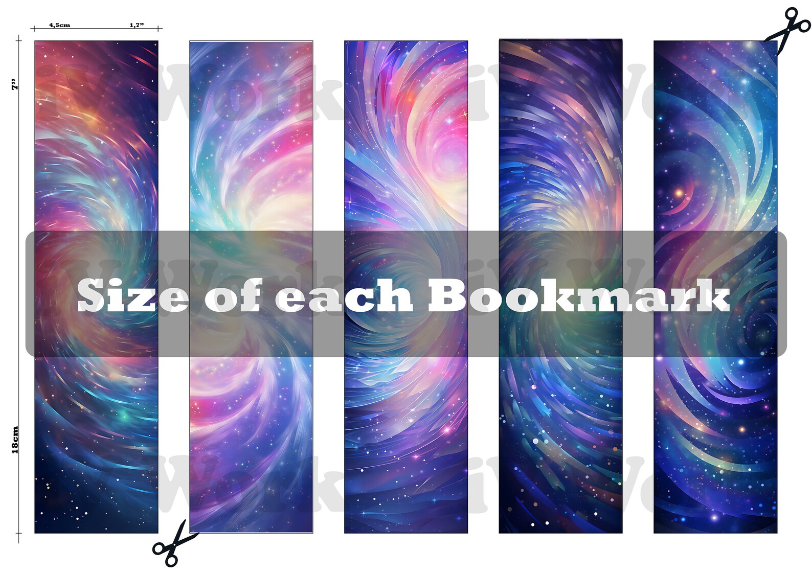 Bookmark Set of 10 Beautiful Abstract Sparkling Colorful Bookmark ...