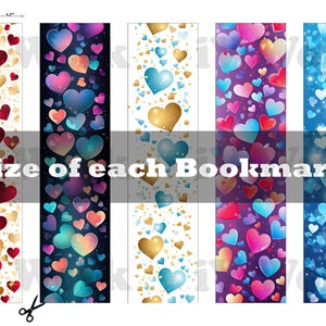 Bookmark Digital Colorful Heart Bookmark for Book Lover Printable ...