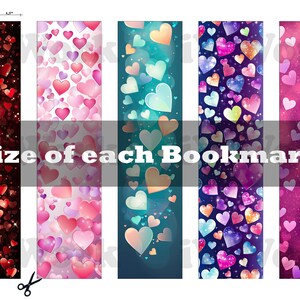 Bookmark Digital Colorful Heart Bookmark for Book Lover Printable ...