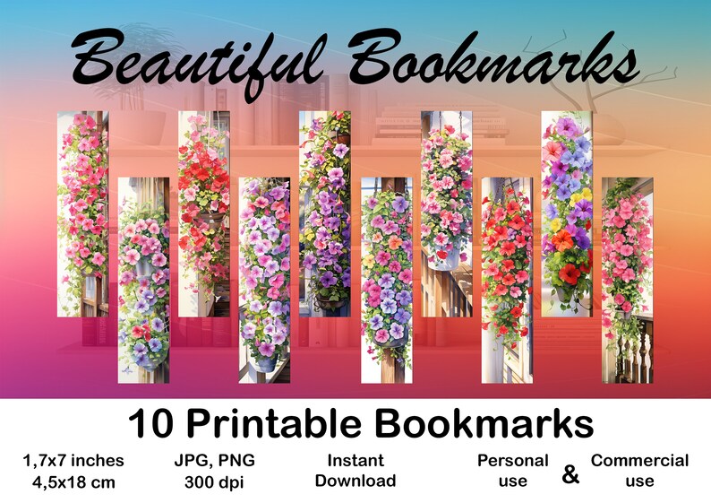 10 X Bookmarks Printablel for Book Lover Printable Bookmark Set Digital ...