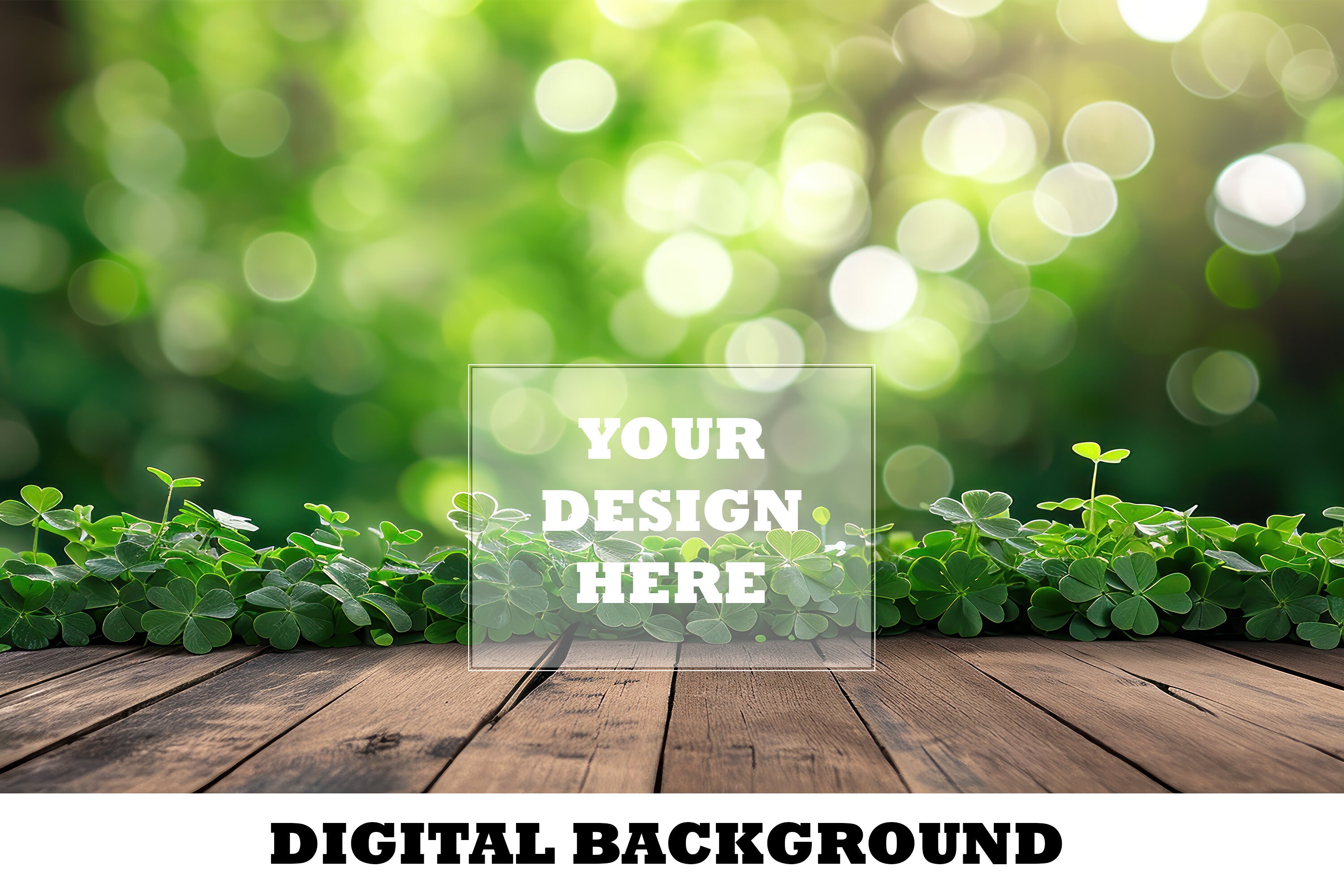 Spring Flower Wooden Table Mockup Product Backdrop Template Bokeh ...