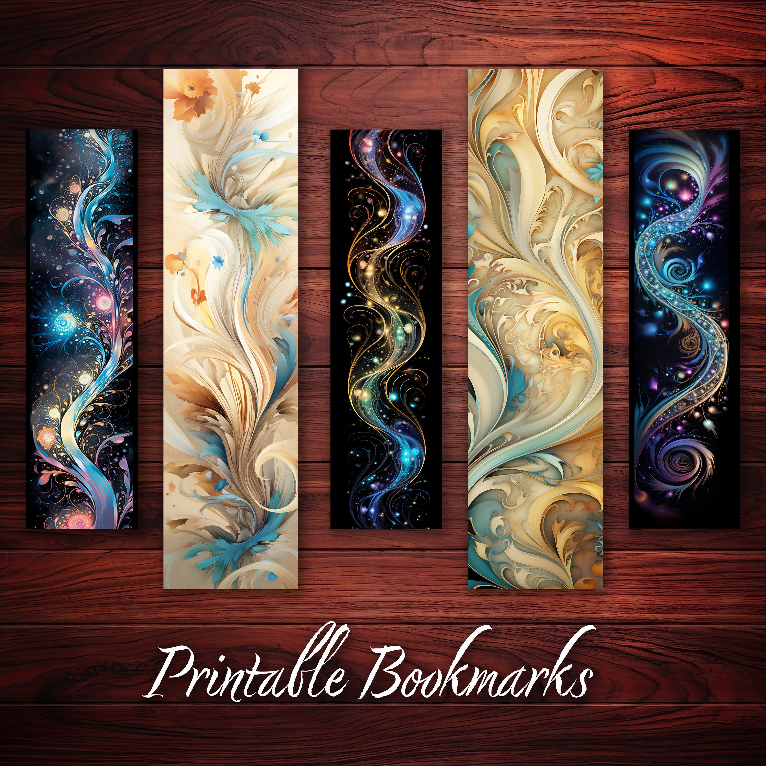Bookmark Set of 10 Printable Bookmark Beautiful Abstract Bookmark ...