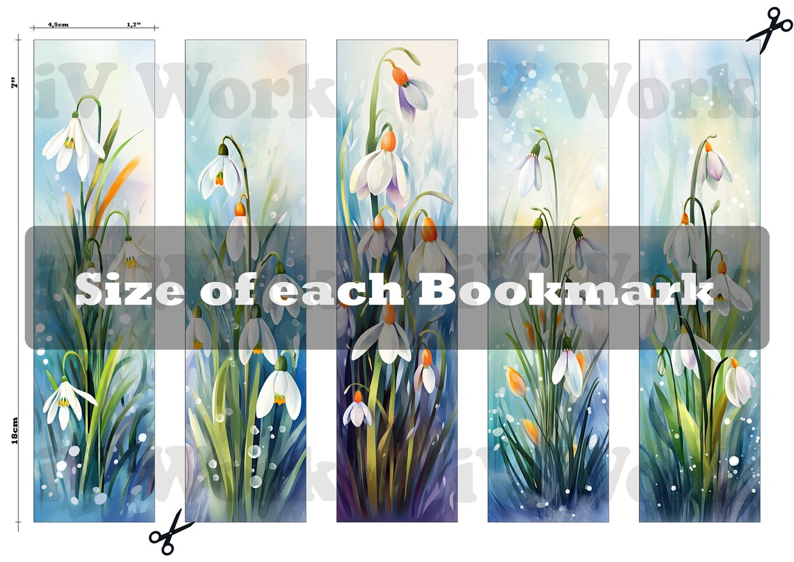 Snowdrop Bookmark Printable Flower Bookmark for Book Lovers Gift ...