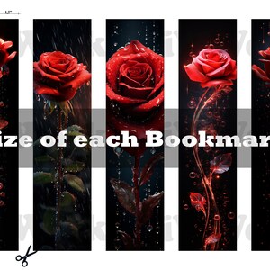 Red Rose Printable Bookmark for Book Lovers or Readers Printable ...
