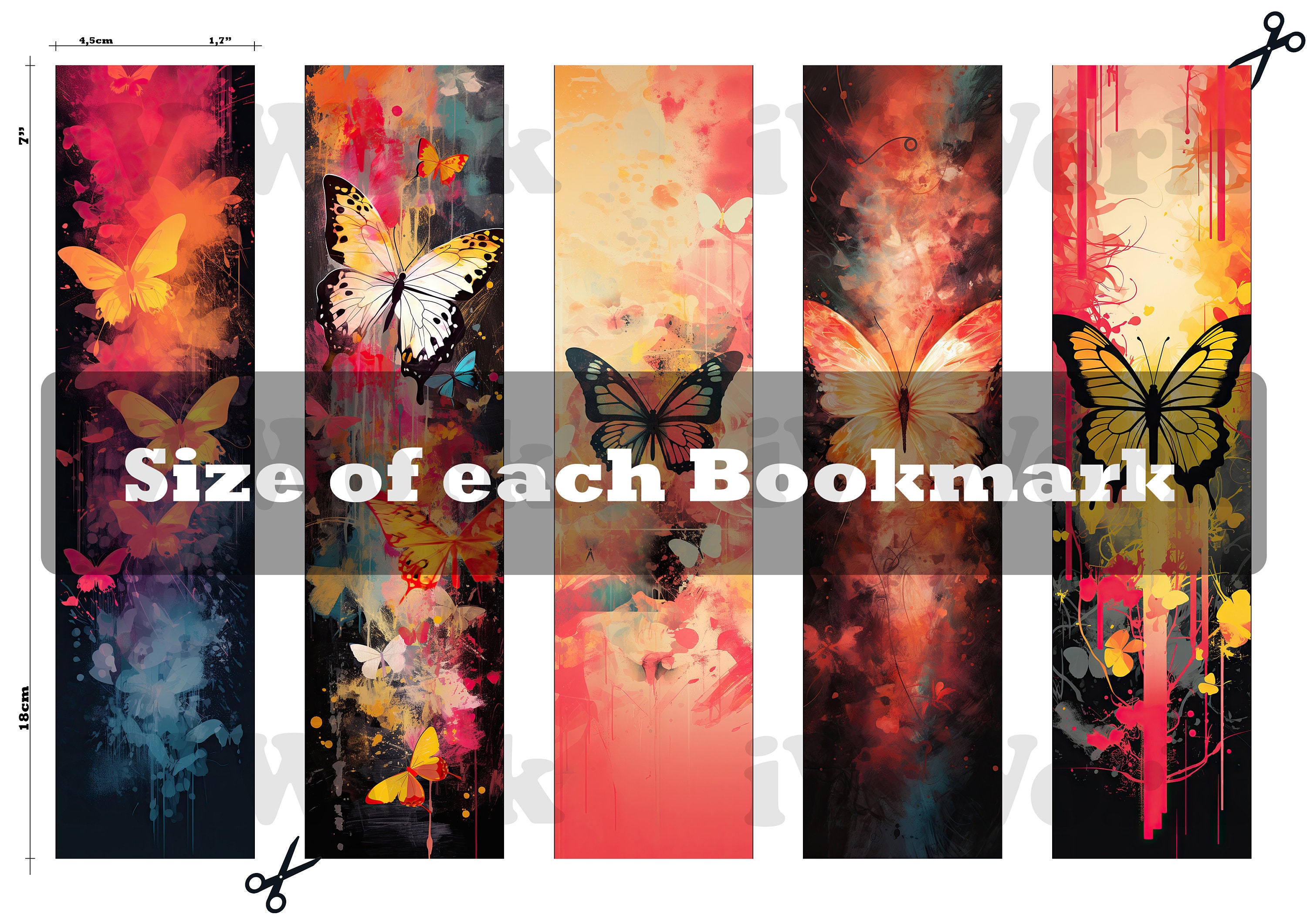Butterfly Bookmark Printable Butterfly Bookmark for Book Lover Bookmark ...