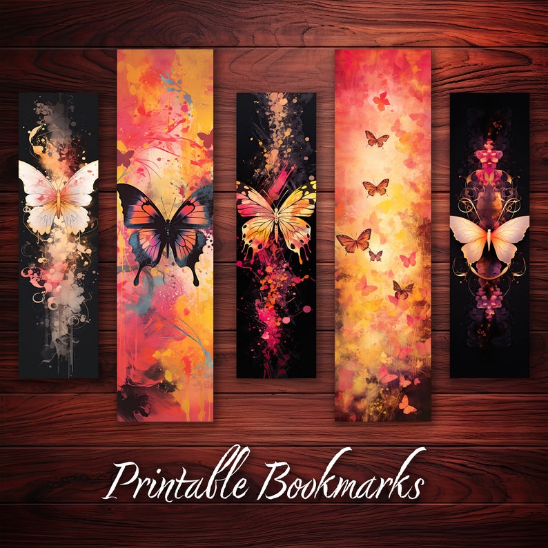 Butterfly Bookmark Printable Butterfly Bookmark for Book Lover Bookmark ...