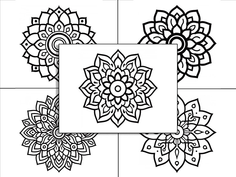 60 Easy Mandala Coloring Page for Kids Adults Printable Mandala Design ...