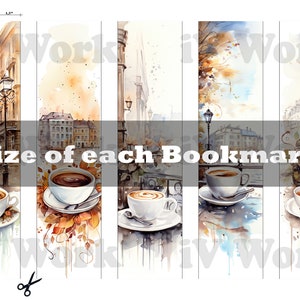 Coffee Bookmark Set of 10 Printable Watercolor Designs for Book Lovers ...