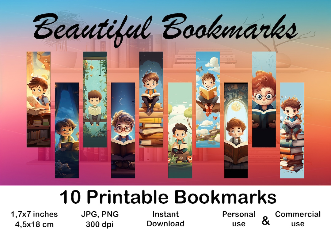 Bookmark Digital Kids Bookmark Printable for Book Lover Printable ...