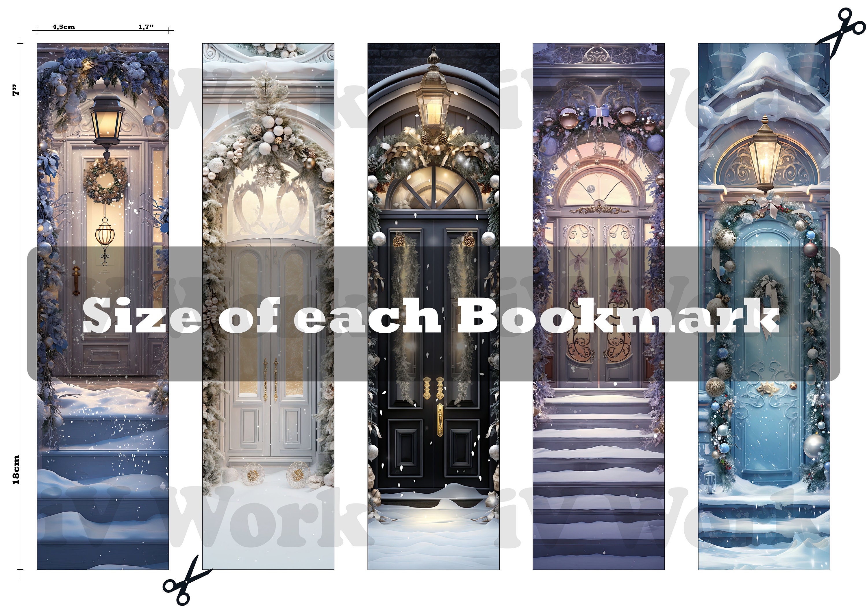 Winter Printable Bookmark for Book Lover Printable Bookmark Set Digital ...