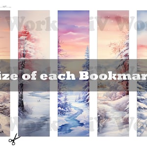 Winter Printable Bookmark for Book Lover Printable Bookmark Set Digital ...