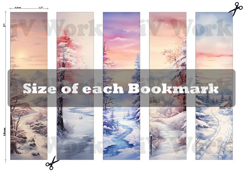 Winter Printable Bookmark for Book Lover Printable Bookmark Set Digital ...