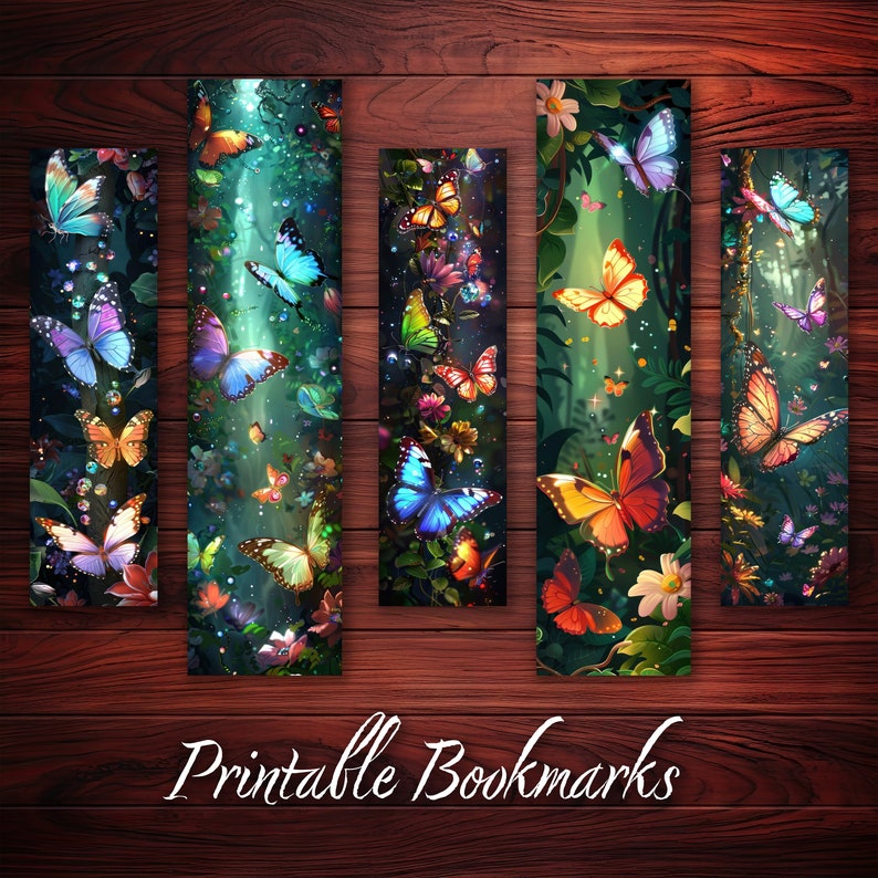 3D Butterfly Bookmark Printable Set of 10 for Book Lover Gift Instant ...