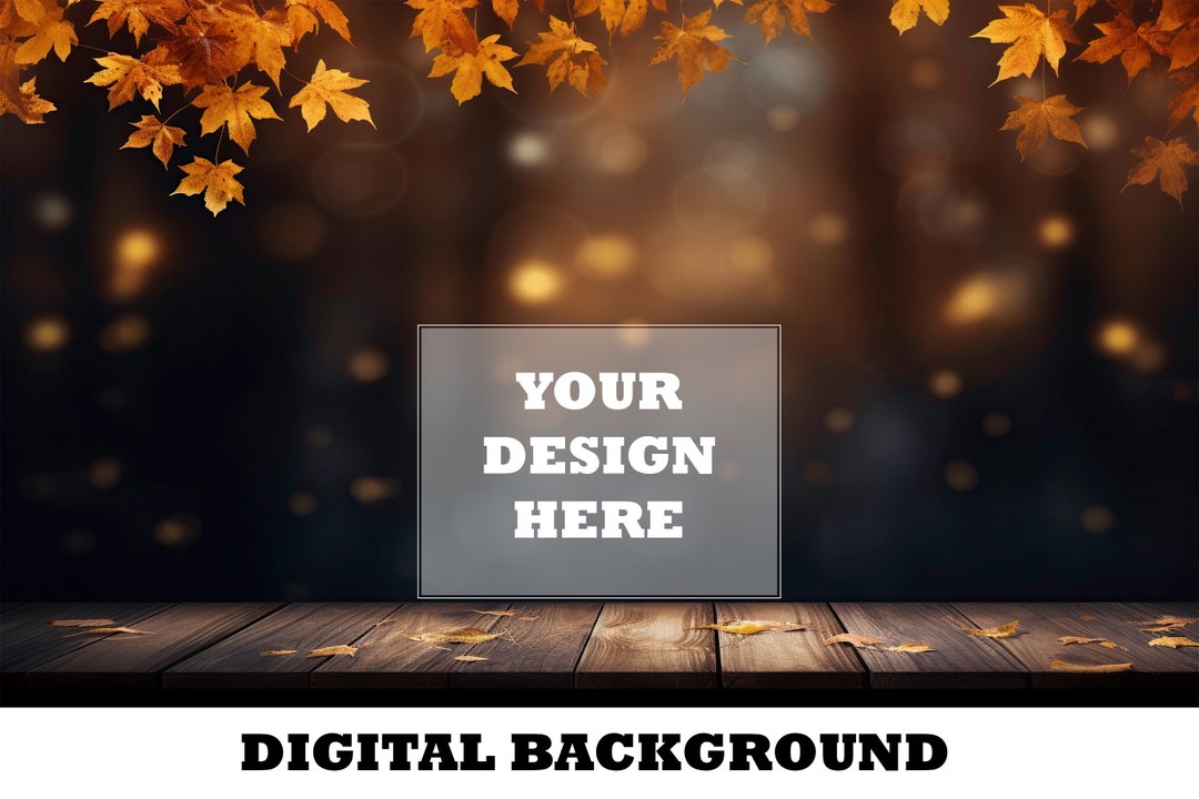 Background Mockup Fall Backdrop Digital Autumn Background Product ...