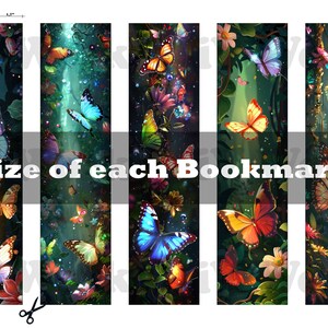 3D Butterfly Bookmark Printable Set of 10 for Book Lover Gift Instant ...