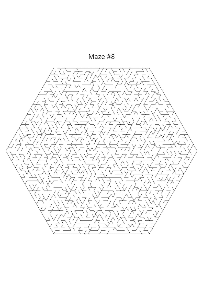 100 Printable Maze Puzzles 5 Unique Maze Types With Solutions Brain ...