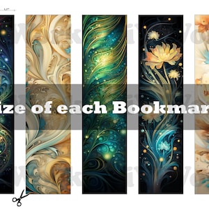 Bookmark Set of 10 Printable Bookmark Beautiful Abstract Bookmark ...