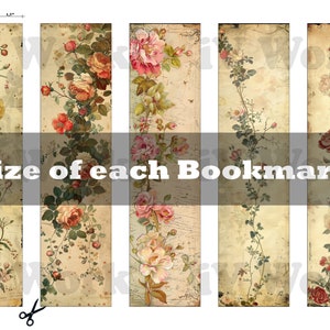 Vintage Bookmark Printable Floral Design Set of 10 Bookmark in Shabby ...