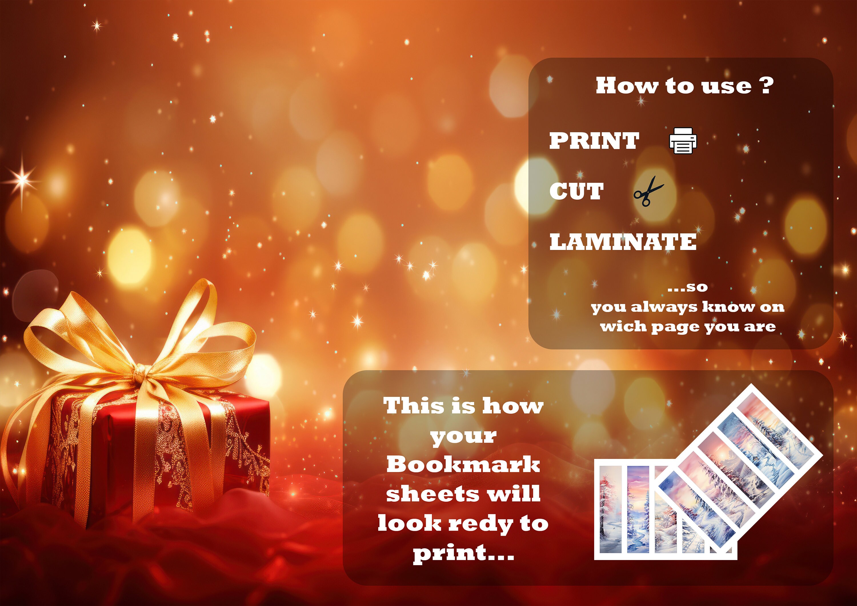 Winter Printable Bookmark for Book Lover Printable Bookmark Set Digital ...
