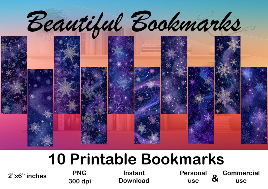 Beautiful Snowflake Printable Bookmarks for Book Readers Journaling ...