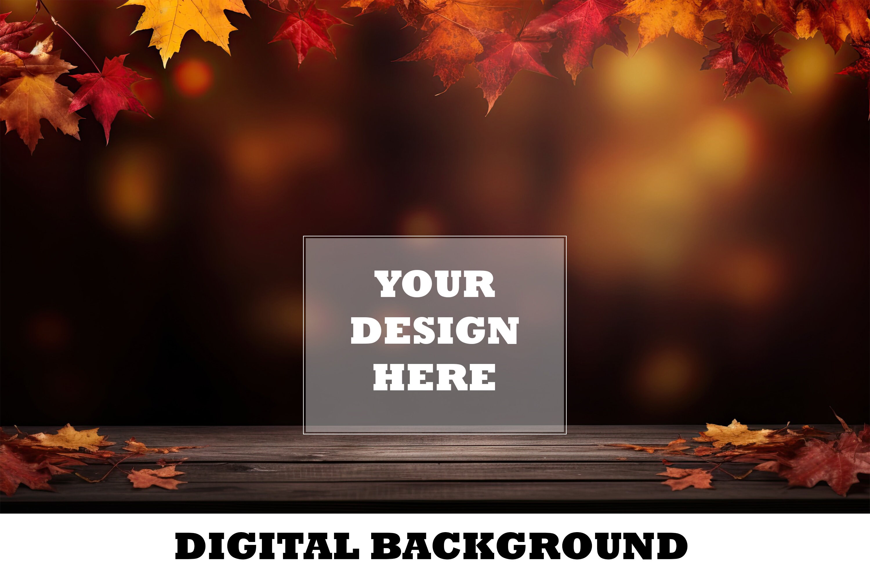Background Mockup Fall Backdrop Digital Autumn Background Product ...