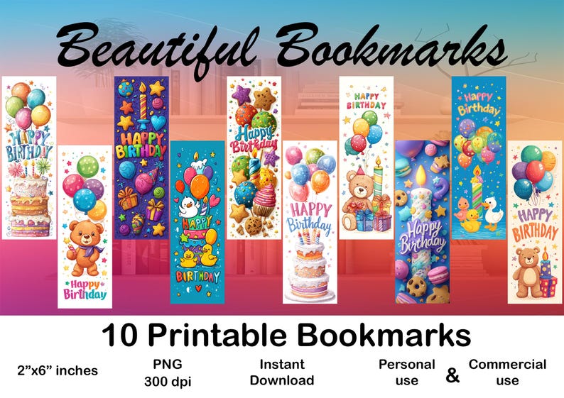 Happy Birthday Bookmark for Kids Gift Idea for Boys and Girls Birthday ...