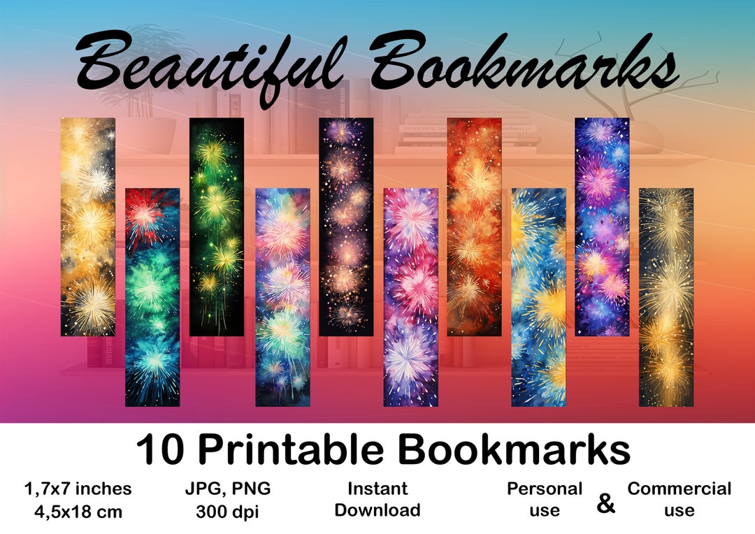 Fireworks Bookmark Printable, Happy New Year Bookmark for Those Who ...
