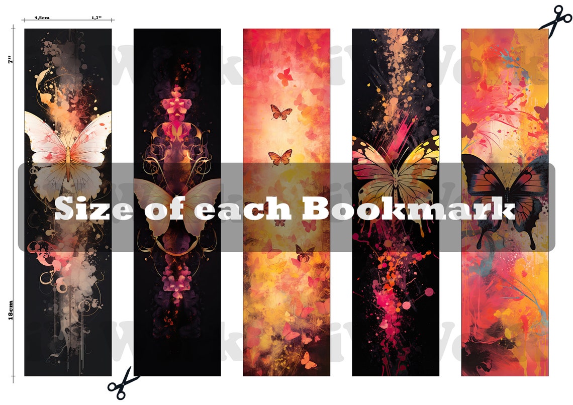 Butterfly Bookmark Printable Butterfly Bookmark for Book Lover Bookmark ...