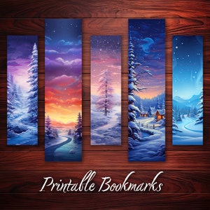Winter Bookmark Printable Winter Bookmark for Book Lover Printable ...