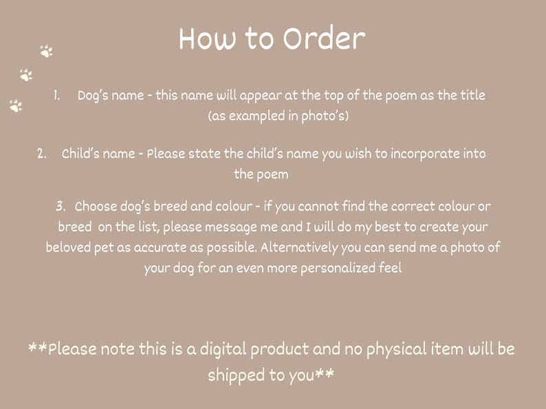 Personalised Children's Dog Loss Poem: Dog Memorial Gift (digital ...