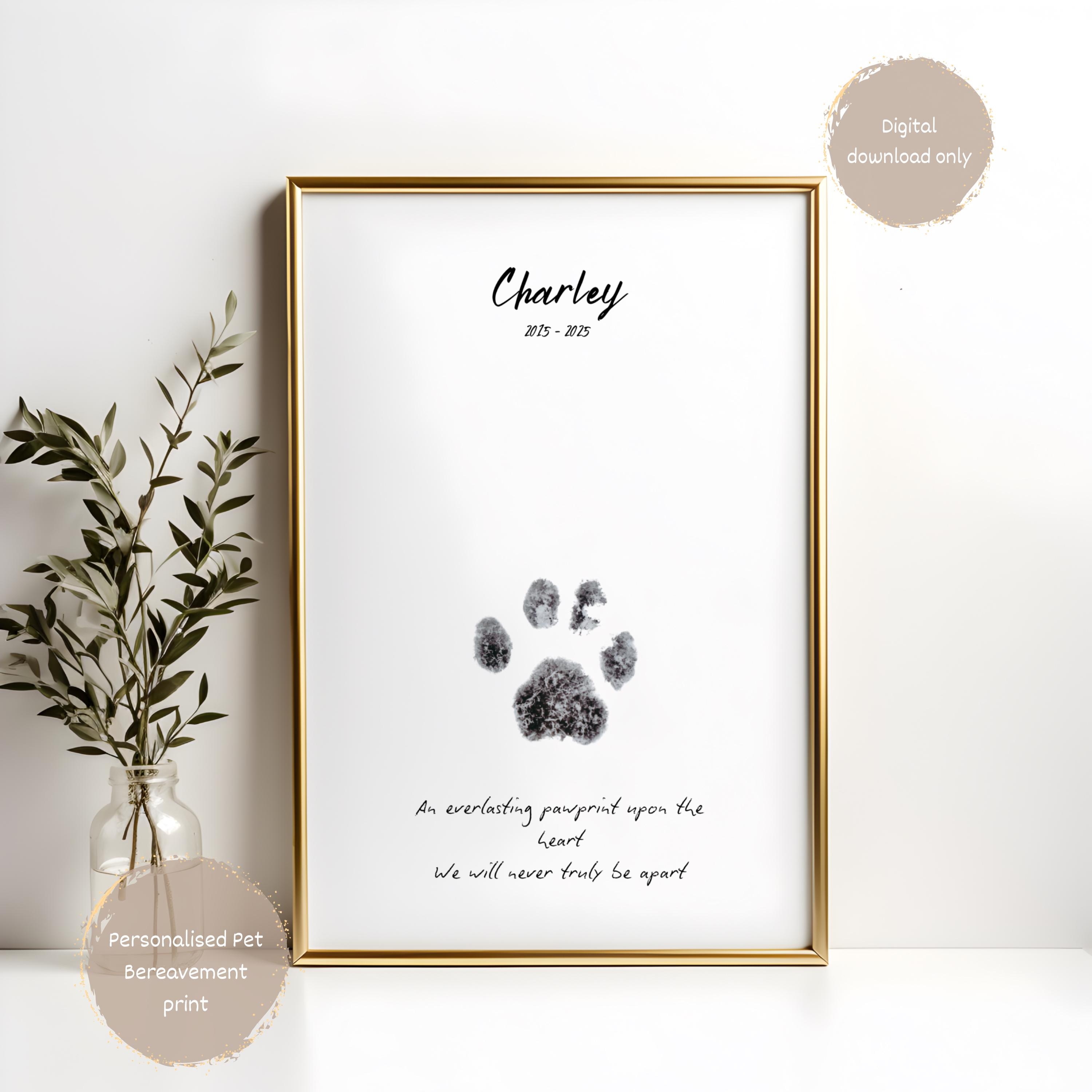 Personalized Pet Paw Print Memorial: Dog Loss Gift (digital Download ...