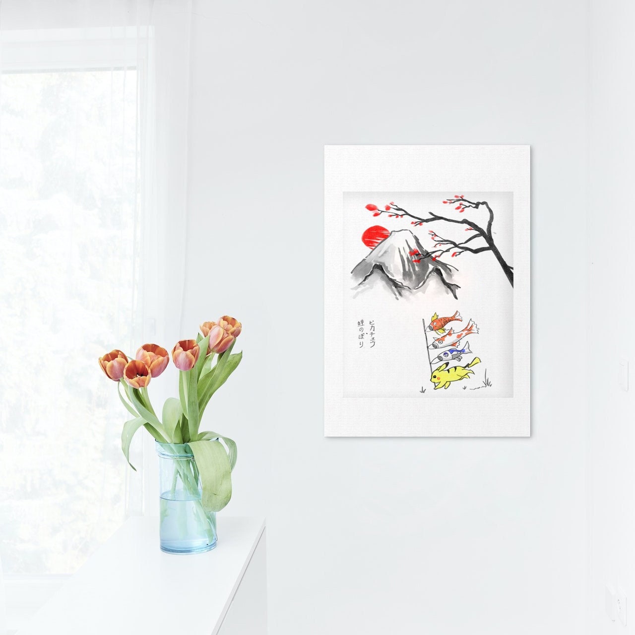 Pikachu Poster, Japanese Traditional Art Print for Home. Vintage ...