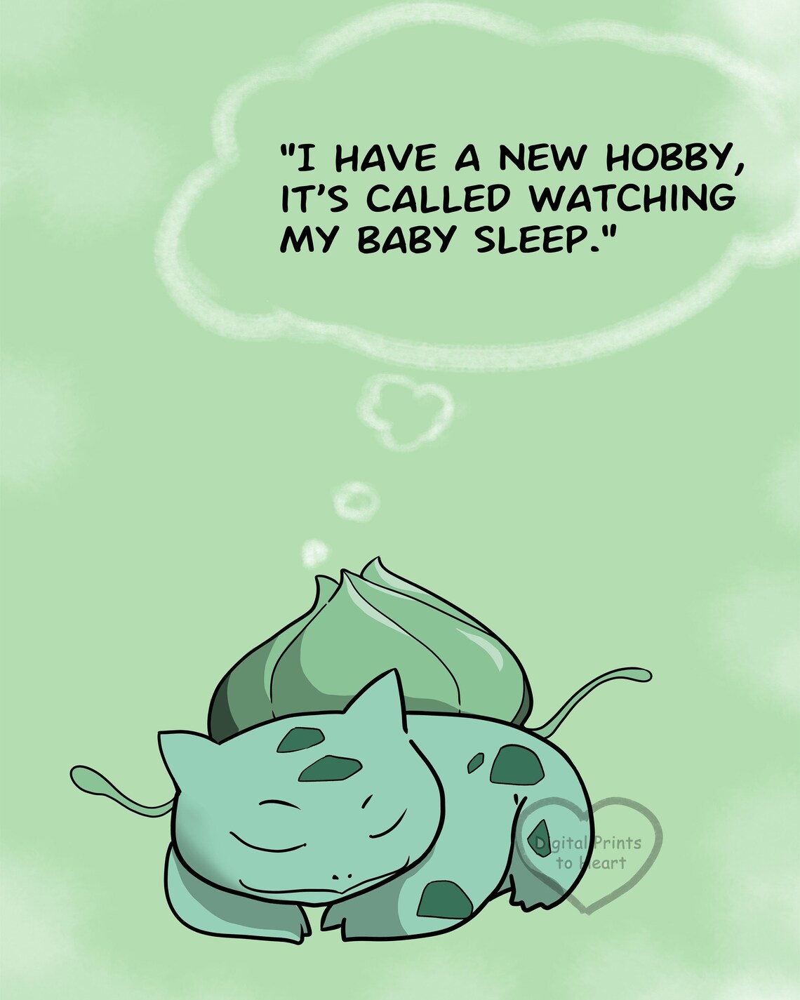 Bulbasaur Poster, Pokemon Digital Print for Home. Pokémon Nursery ...