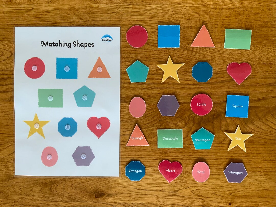 Shapes Matching Game, Learning Shapes, Toddler Activity, Preschool ...