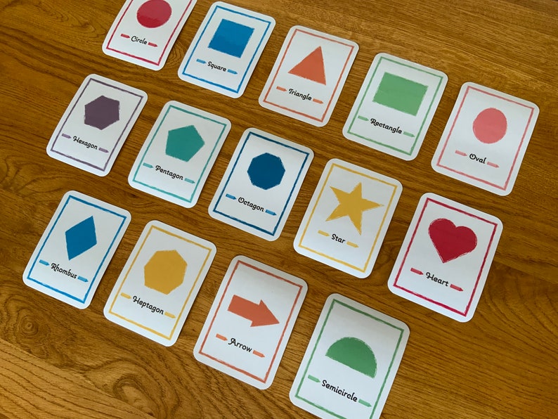 Shapes Flash Cards, Learning Shapes, Toddler Activity, Homeschool ...