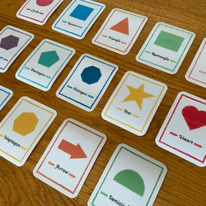 Shapes Flash Cards, Learning Shapes, Toddler Activity, Homeschool ...
