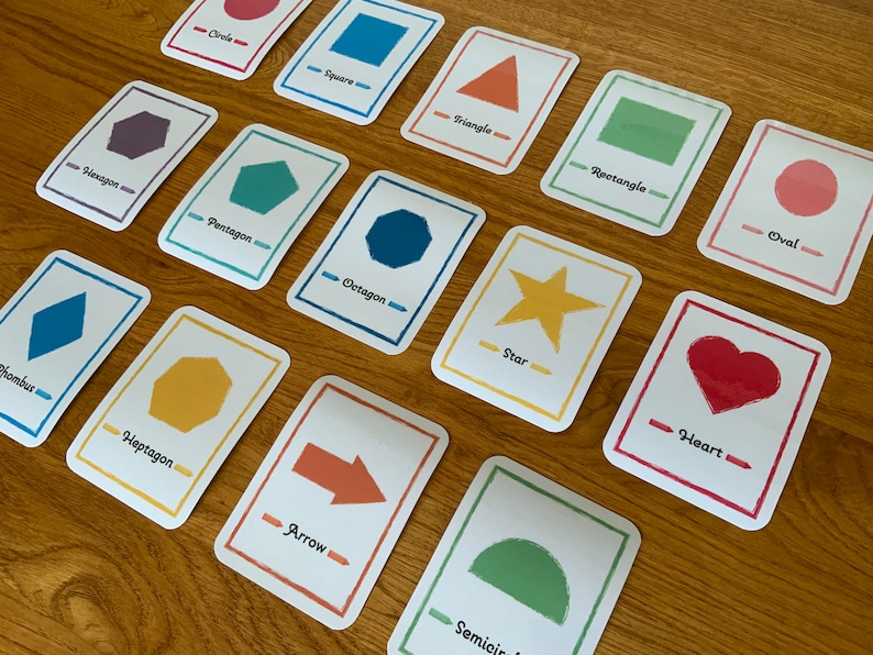 Shapes Flash Cards, Learning Shapes, Toddler Activity, Homeschool ...