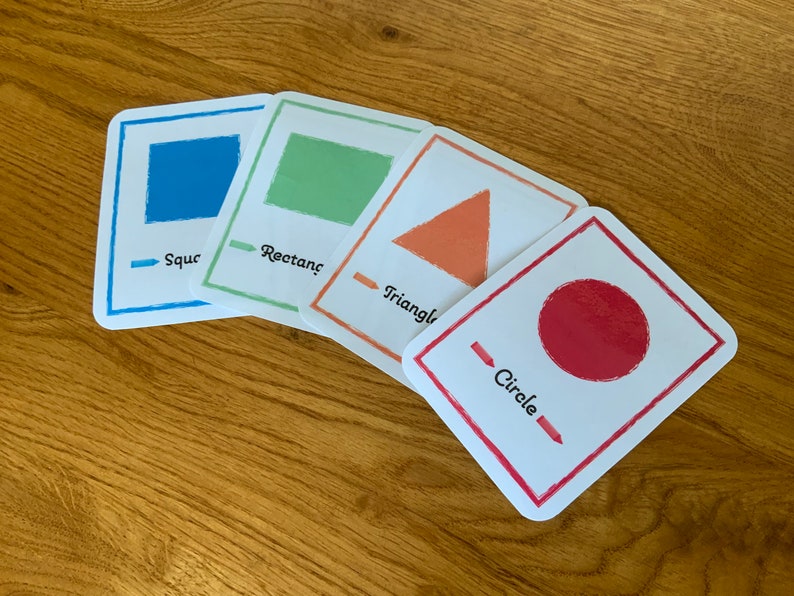 Shapes Flash Cards, Learning Shapes, Toddler Activity, Homeschool ...