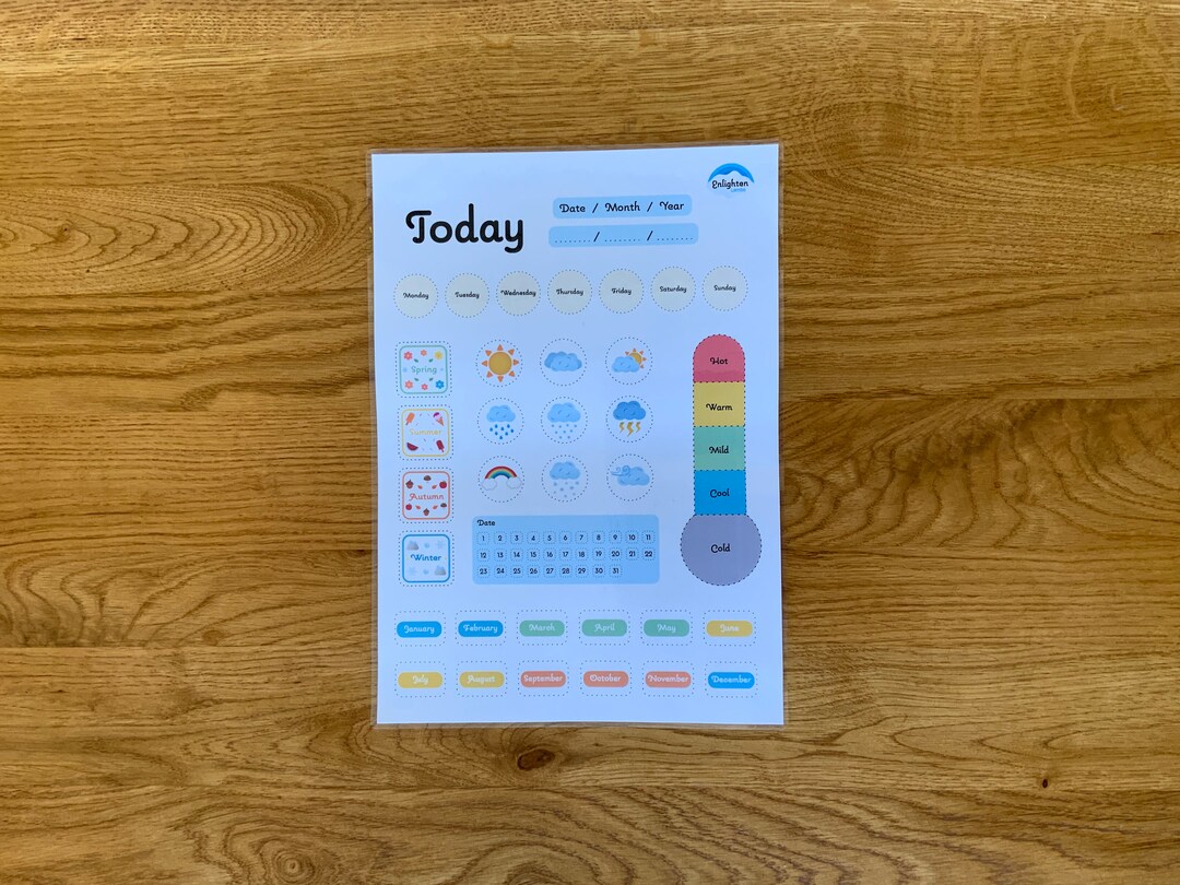 Morning Board, Weather Chart, Days of the Week, Months of the Year, All ...