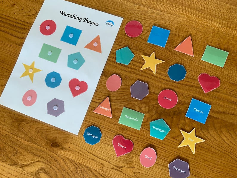 Shapes Matching Game, Learning Shapes, Toddler Activity, Preschool ...