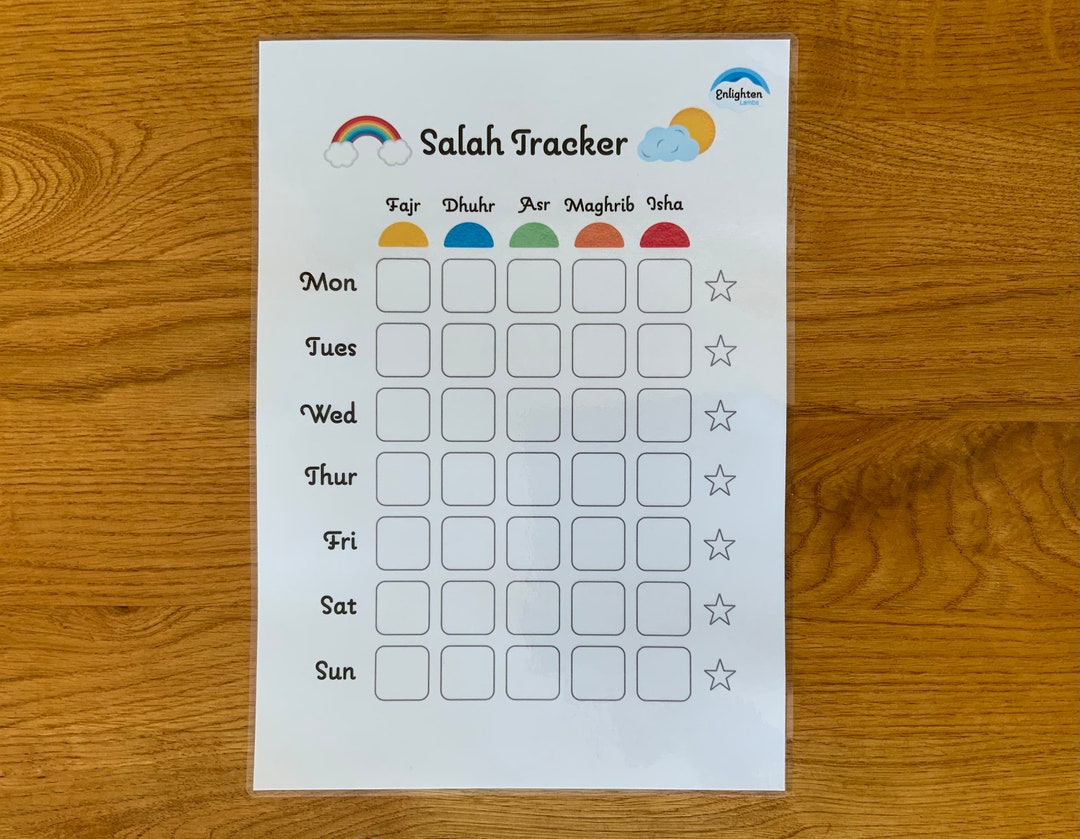 Salah Tracker, Prayer Tracker, Prayer Chart for Kids, Habit Tracker ...