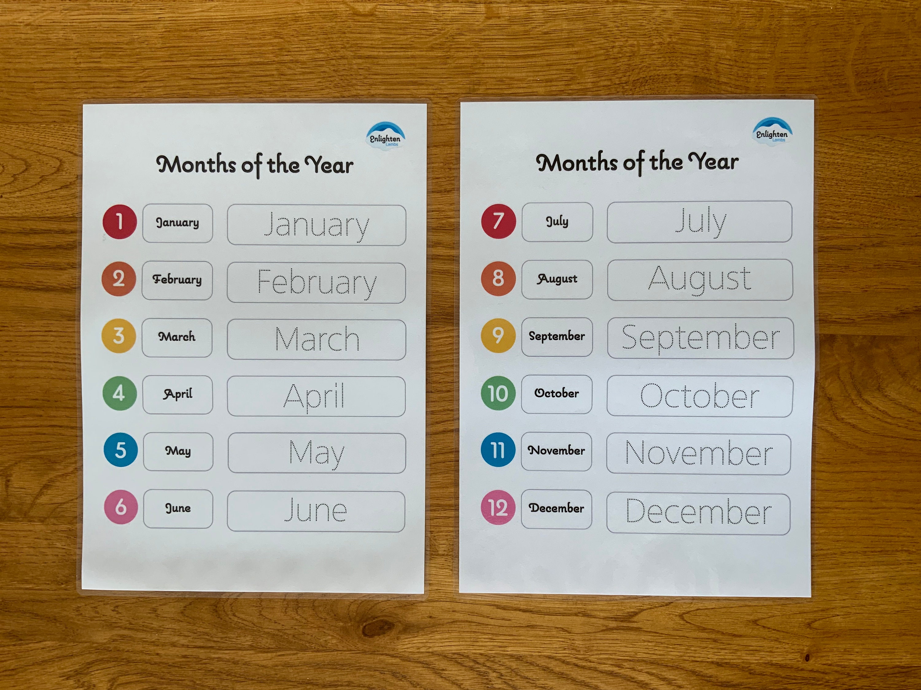 Months of the Year, Homeschool Activity, Printable Calendar ...
