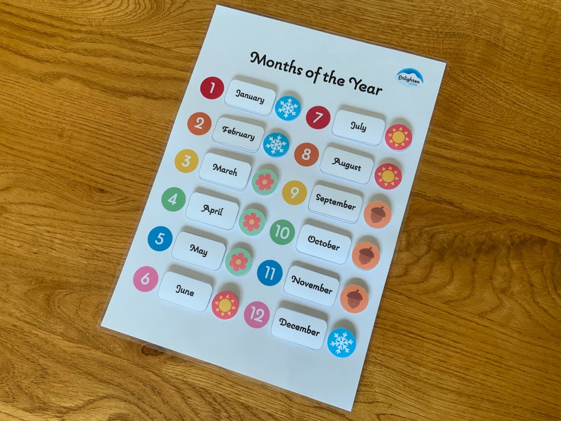 Months of the Year, Homeschool Activity, Printable Calendar ...