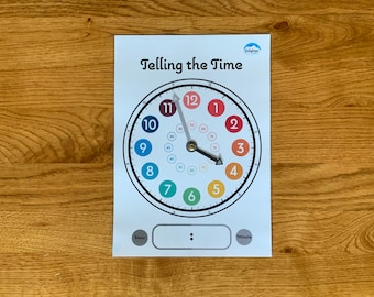 Learning to Tell Time Kids Learning Clock Printable Clock Life Skills ...