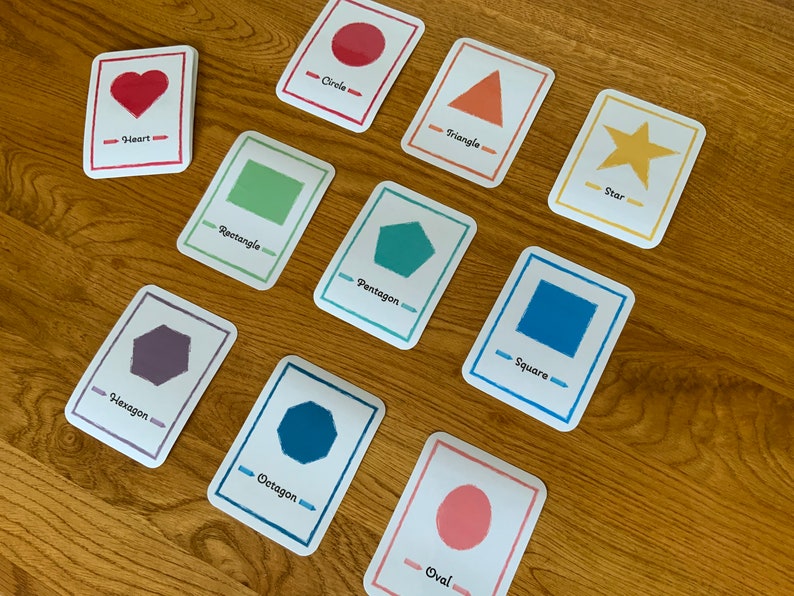 Shapes Flash Cards, Learning Shapes, Toddler Activity, Homeschool ...