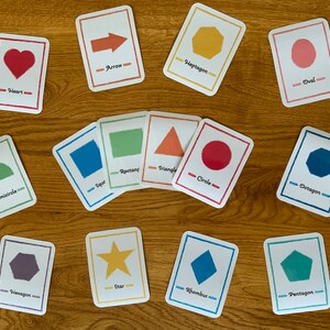 Shapes Flash Cards, Learning Shapes, Toddler Activity, Homeschool ...