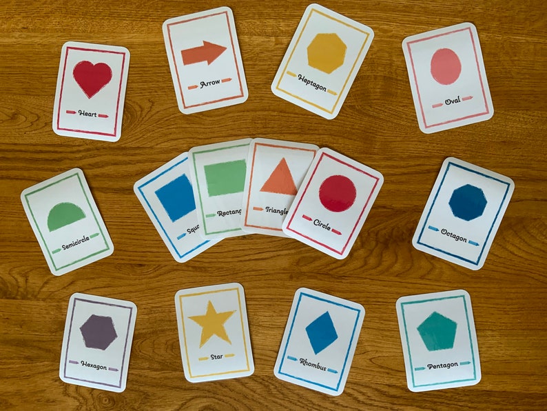 Shapes Flash Cards, Learning Shapes, Toddler Activity, Homeschool ...